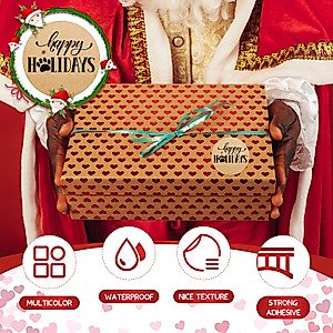 1500 Pieces 1 Inch Holiday Stickers Round Snowflake Paw Print Stickers Self-Adhesive Christmas Package Stickers for Envelopes Gold Foil Happy Holiday Stickers for Christmas Decor and Party Supplies