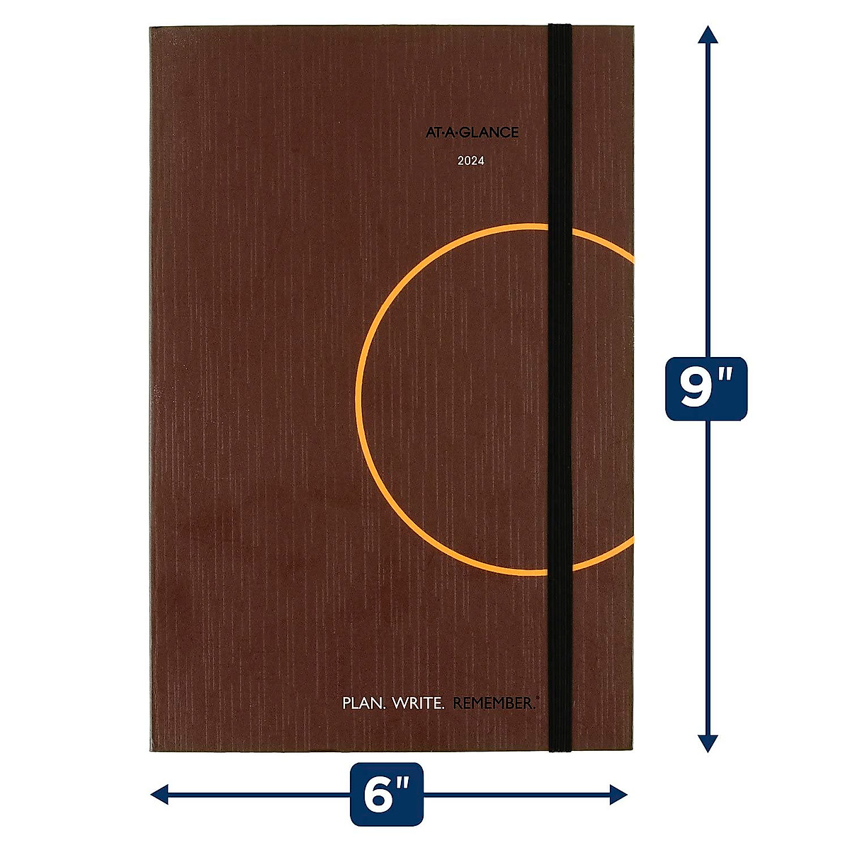 AT-A-GLANCE 2024 Daily Planning Notebook, Plan. Write. Remember. 5" x 8-1/4", small, Casebound, Brown(7062013024)
