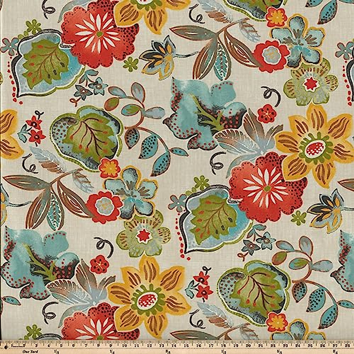 Pillow Perfect Bright Floral Outdoor Wicker Patio Seat Cushion with Ties, Reversible, Weather, and Fade Resistant, Square Corner - 18.5" x 19", Ivory Alastriste, 2 Count