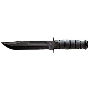 KA-BAR #1213 Black Straight Edge Knife / Hard Sheath
