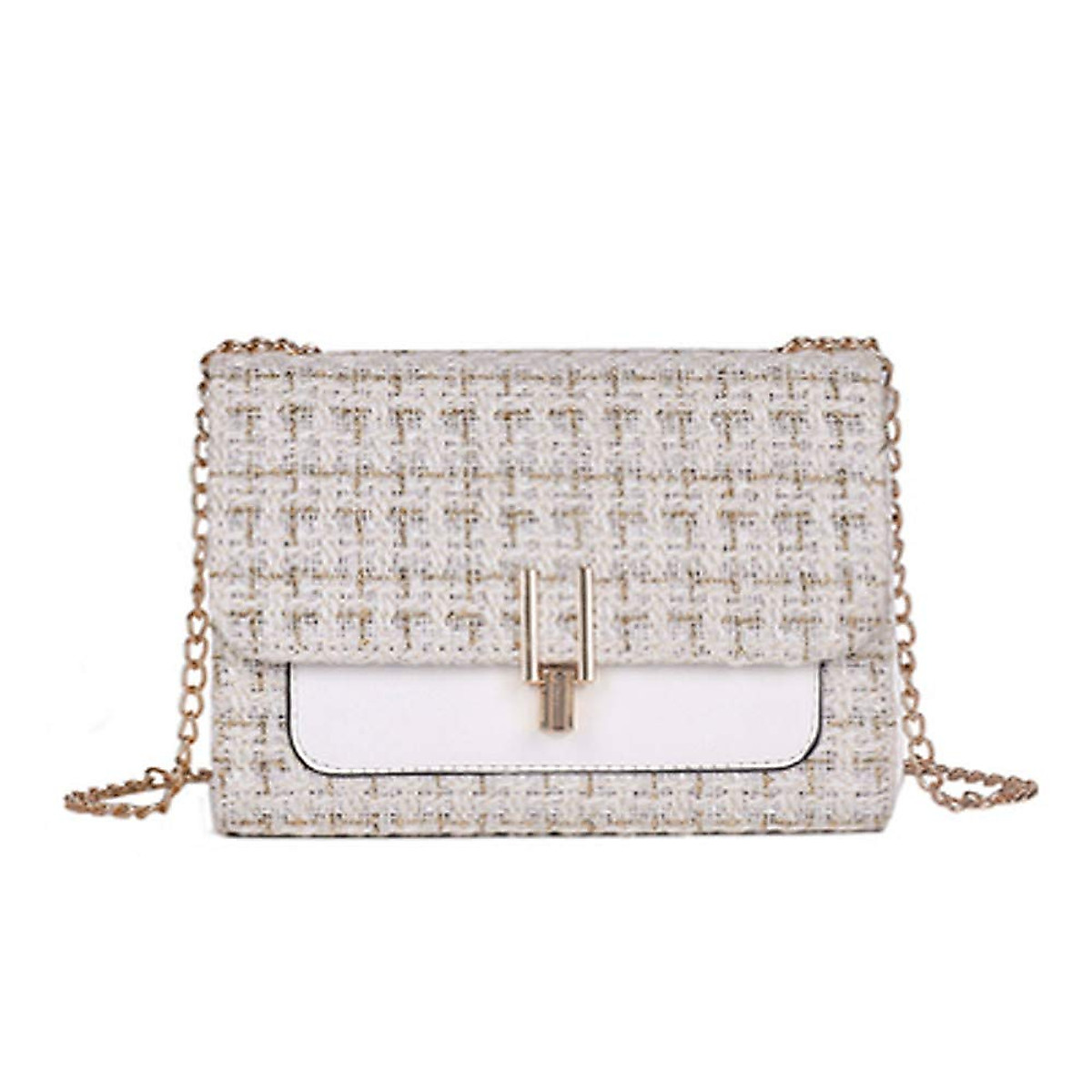 BOLUBILUY Women's Elegant Messenger Bag,Fashion Button Woolen Simple Design Chain Shoulder Bag Messenger Bag Purse Phone