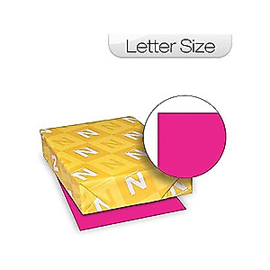 Neenah Astrobrights Color Paper, 8.5” x 11”, 24 lb/89 GSM, Fireball Fuchsia, 500 Sheets (21688)