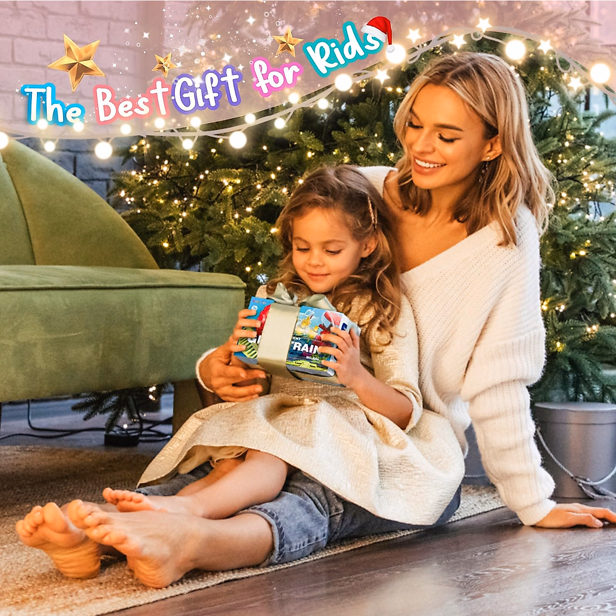 Kizeefun Light Up Train Toy for Toddlers: Transparent Gear Car Toy for Kids with Cool Light and Music Educational Crawling Toys for Baby Boys and Girls