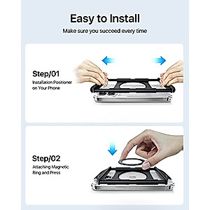 andobil MagStick Magnetic Ring, [Auto-Aligning, Easy-Install] Wireless Charging Adapter, Magnet Sticker Compatible with MagSafe/iPhone 14/13/ 12/11/ X, S22/ S21 etc, Mag Safe Accessories, 2 Pack