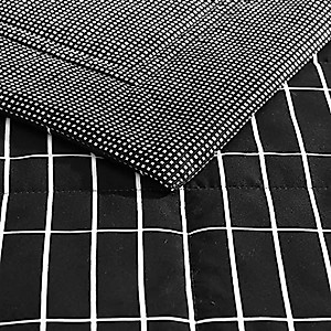 MARIMEKKO Throw Blanket Ultra Soft Brushed Microfiber with Alt Down, Lightweight & Reversible Bedding, 50" x 70", Pieni Tiiliskivi Black