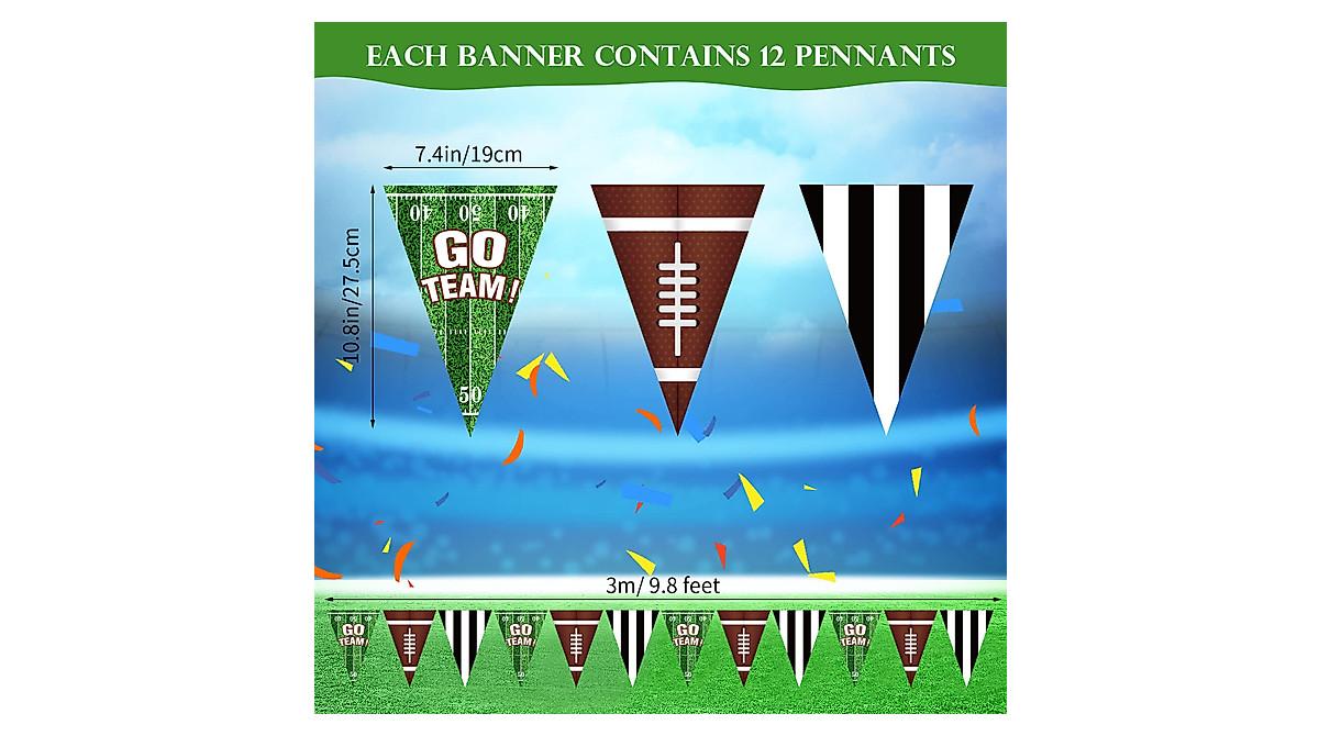 Football Pennant Banner - Perfect for Game Day Parties!