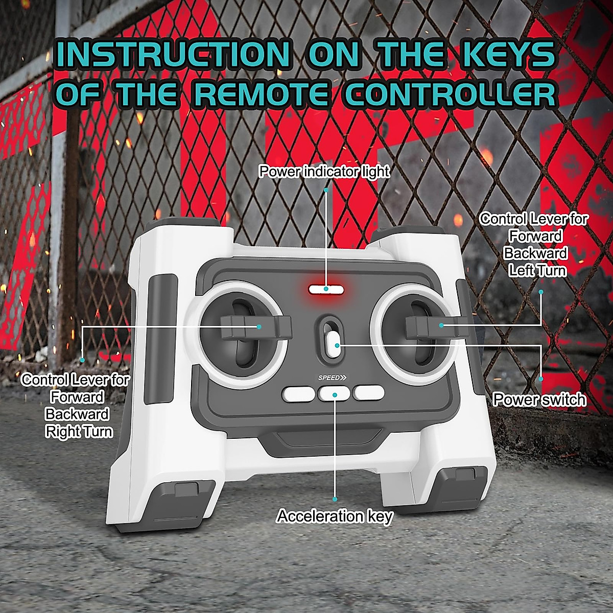 HScopter Remote Control Car, RC Cars with Tracked Double-Sided RC Crawler Driving 360° Rotating Lights RC Stunt Car Toy Gifts Presents for Xmas Birthday Chirstams Party Boys/Girls Ages 6+