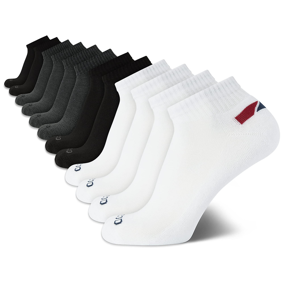 IZOD Men's Athletic Socks - Performance Cushion Quarter Socks (10 or 12 Pack), Size 6-12.5, Assorted (12Pk)