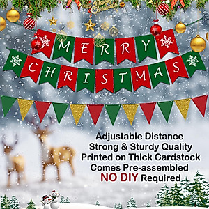 Christmas Party Decorations Christmas Decoration Set, Merry Christmas Banner, Paper Christmas Hanging Decorations - Christmas Party Decorations - Christmas Decorations Indoor Home Decor