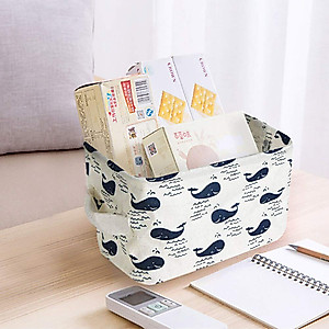 CALISTOUS 1PC Stationery Handicraft Storage Basket Linen Desk Storage Box Whale
