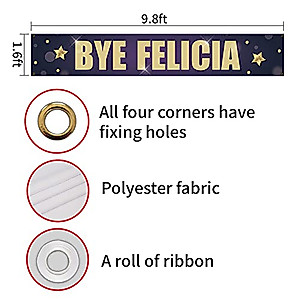 Bye Felicia Large Banner, Good Bye Banner, Divorce Party Break up Party Lawn Sign Porch Sign, Moving Party Goodbye Party Decorations Supplies, Indoor Outdoor Backdrop 8.9 x 1.6 Feet