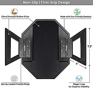 Clip On Tray Sofa Table for Wide Couches. Couch Arm Tray Table, Portable Table, TV Table and Side Tables for Small Spaces. Stable Sofa Arm Table for Eating and Drink Table (Black)