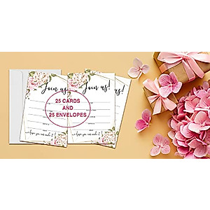 ZEDEV Join Us Invitation Cards - Floral Invite Cards for All Occasions, Wedding, Engagement, Reception, Retirement, Bridal or Baby Shower and Birthday Party - 25 Cards and 25 Envelopes - (joinus-013)