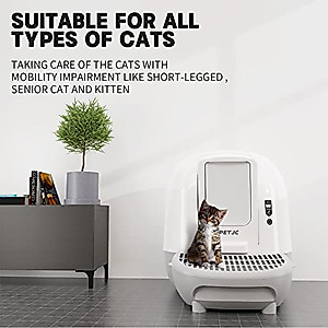 PETJC Cat Ramp Custom Fit for Litter Box, Reduces Tracking, Suitable for Elder Cats, Kitten and Cats with Limited Mobility