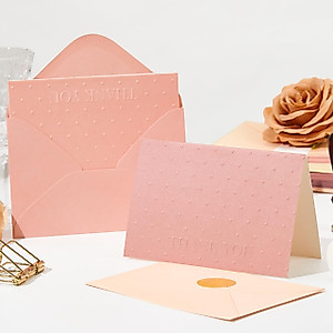 Crisky Embossed Thank You Cards (50 Pack) with Envelopes & Stickers Thank You Greeting Notes Bulk for Birthday, Baby Shower,Bridal Shower, Wedding, Graduation Shade of Dusty Rose