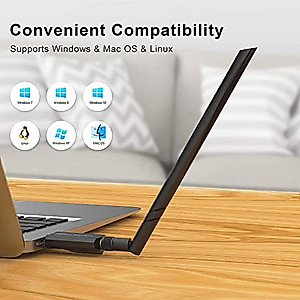 Blueshadow AC1200 USB WiFi Adapter - 2.4G/5G Dual Band Wireless Network Adapter for PC Desktop, MU-MIMO WiFi Dongle, USB 3.0, Supports Windows11/10/8/7/Vista/XP, /Mac OS X 10.5-10.15