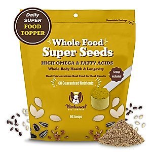 Natural Dog Company Super Seeds Dog Food Topper, Omega-Rich, Natural Dog Multivitamin, Superfood Dog Supplement, Dog Coat and Skin Health, Grain-Free Dog Supplement, Daily Dog Nutrition Boost, 8 Oz
