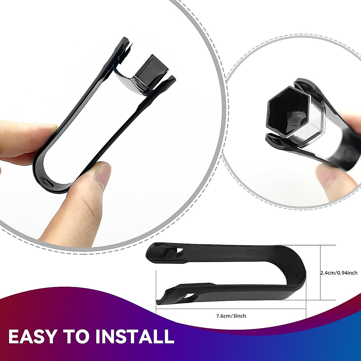 QUICTO 20 Pcs Car Wheel Nut Cap, Automotive Tire Bolt Cap, Universal 17mm, Rustproof Dust Cap, Hexagonal Plastic Tire Bolts with Removal Tool