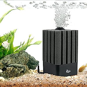 AQQA Aquarium Sponge Filter Submersible Fish Tank Filter Ultra Quiet Aeration Bio Sponge Corner Filter for Breeding Fry Betta Shrimp Fish Tank (Small for 5-20 Gallon)