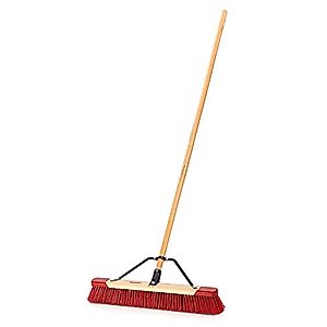 Harper 7324P1 Premium Indoor/Outdoor Wet/Dry All-Purpose Hardwood 24 in. Push Broom Semi-Stiff Bristles, Brown