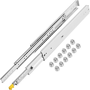 VEVOR Drawer Slides 18inch, 1 Pair Locking Drawer Slides 500lbs Load Capacity, Side Mount Ball Bearing, 3-Fold Full Extension
