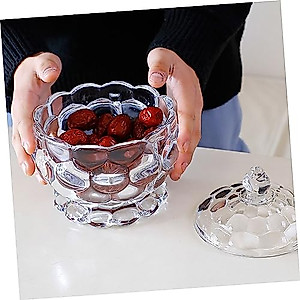OKUMEYR 2pcs Foam Candy Cup Candy Dish with Lid Sugar Bowl Tea Jar Wedding Candy Buffet Jars Crystal Cookie Tin Crystal Ice Cream Candy Bowl Wedding Decor Spice Jars Snack Glass Diamond
