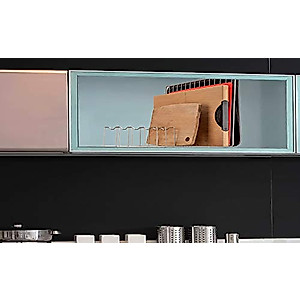 SANNO Stainless Steel Pan Pot Lid Holder, Pot Rack Organizer Kitchen, 13-1/3"W x 4-1/3"H x 4-3/4"D, 10 Dividers, 10 Slots