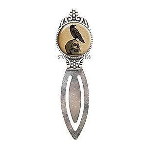 Raven Skull Bookmark,Bird Skull Charm Bookmark,Skeleton Bookmark,Goth Bookmark,Handmade Bookmark,N126