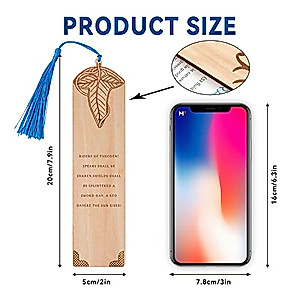 10 Pieces Bookmark Wooden Bookmark Craft, Lord of Rings Themed Hobbits Bookmarks Set with Silk Tassel, Handmade Wooden Carving Book Mark for Women Men Teens