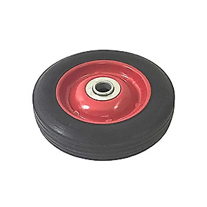 Solid Rubber Flat Free Tire 6" x 1.5" Hand Truck Wheel - 1.25" Offset Hub – 5/8" Axle - 350 lbs Capacity