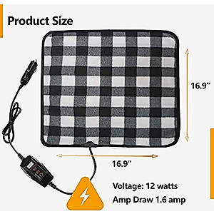 Zento Car Travel Pad for Comfort (Black Plaid) - Fleece Rustic Plaid Designed Mini Blanket to Carry On Your Winter Travelling Vacations