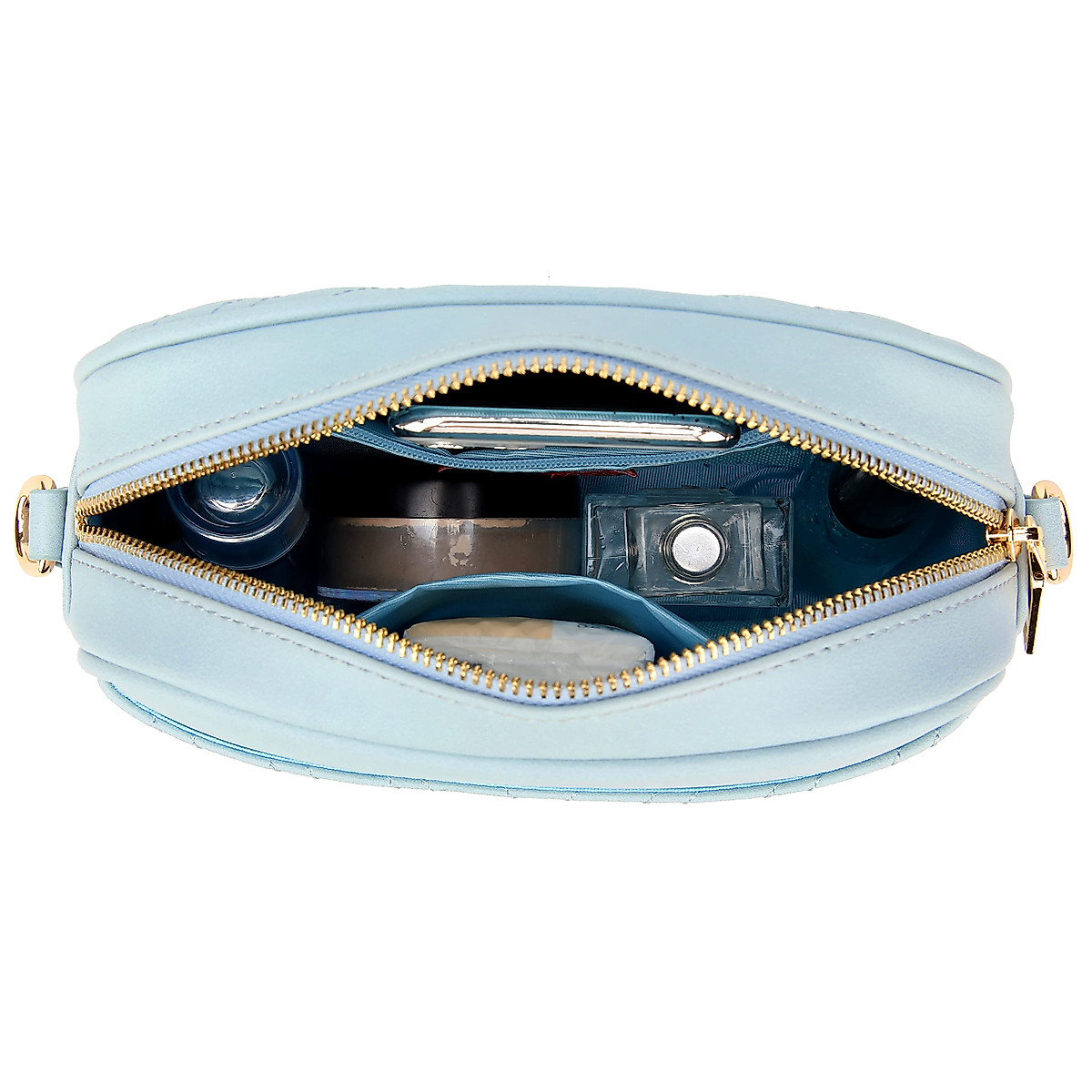 lola mae Quilted Crossbody Bag, Trendy Design Shoulder Purse (Nude)