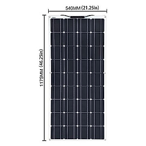 XINPUGUANG Flexible Solar Panel 100w 12V Monocrystalline Solar Charger Off Grid for 12V Battery RV Trailer Van Caravan Boat Home (100W)