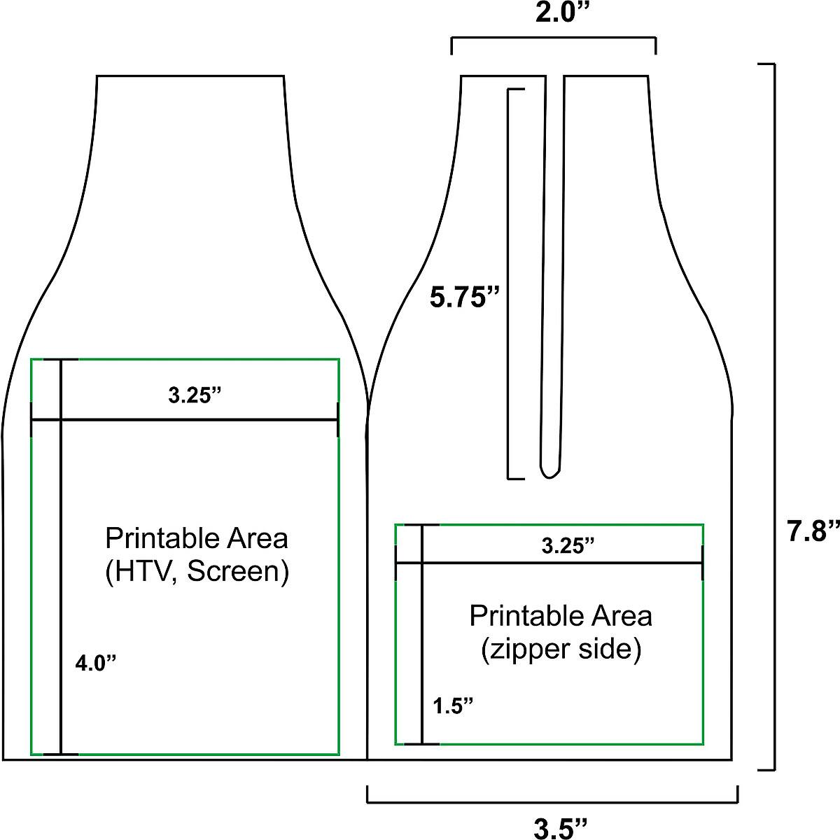 Blank Neoprene Beer Bottle Coolie (2 Pack, Green Camo)