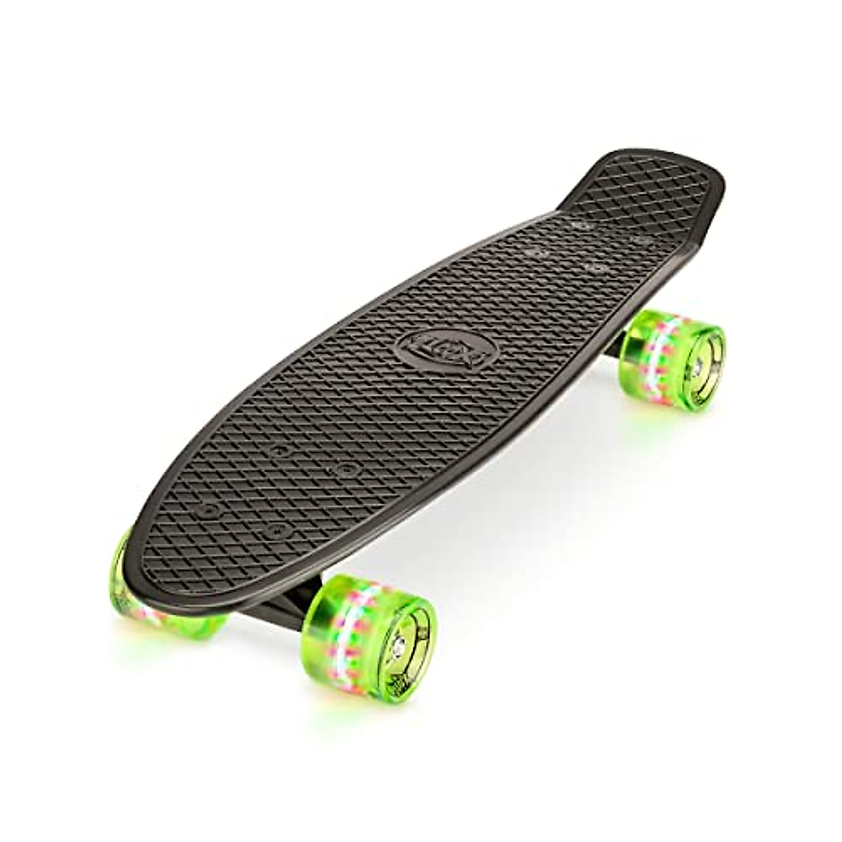 Xootz Retro Mini Cruiser Skateboard with led Wheels 22” Black