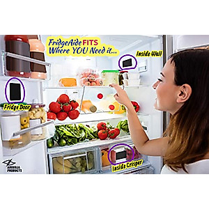 Fridge Refrigerator Freezer Deodorizer PATCH | Organic Odor Eliminator | 4 Month Supply | Foul Smell Remover | BEATS Baking Soda & Activated Bamboo Charcoal | Fragrance & Chemical Free | 2 Pack