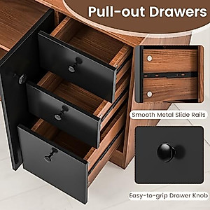 PETSITE Kitchen Buffet Hutch Storage Cabinet, 71'' Freestanding Pantry with 3 Cabinets & Drawers, Adjustable Shelves, Microwave Cupboard for Living Room, Dining Room