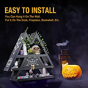 Pracaniz Crystal Shelf & Pracaniz Moon Shelf,Moon Phases Wall Art - Hanging Decor,Witchy Decor,Gothic Decor