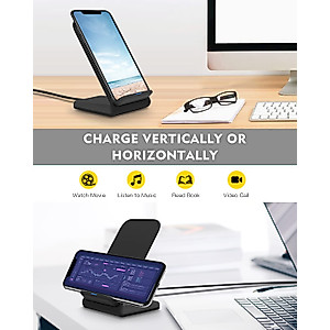 Fast Wireless Charger, Trummul Upgraded 10W Wireless Charging Stand Compatible with iPhone 13 12 11 Pro XR XS 8 Plus Galaxy S22 S21 S10 Note 20 10 Google LG and Other Wireless Charging Phones