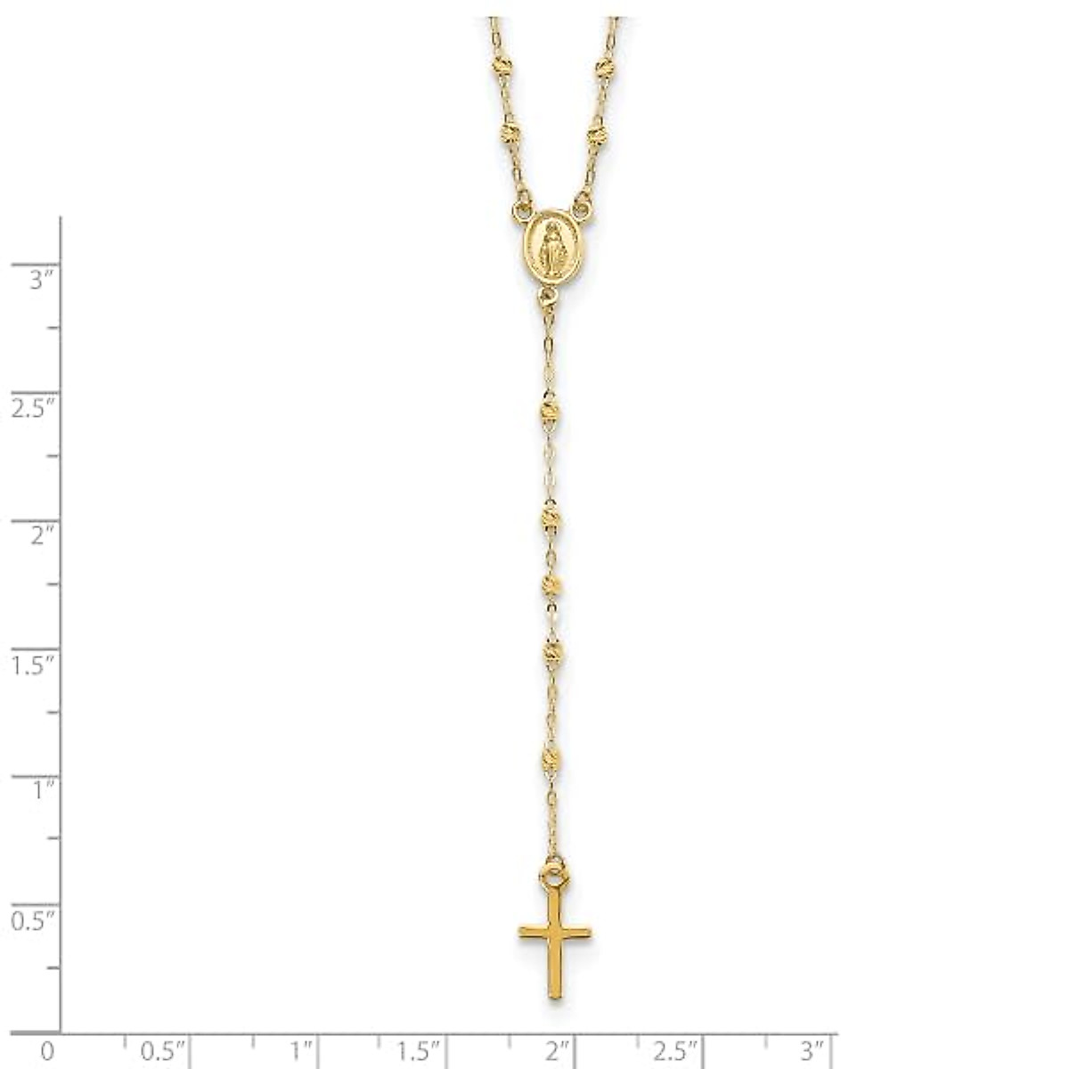 IceCarats 14K Yellow Gold Rosary Chain Necklace