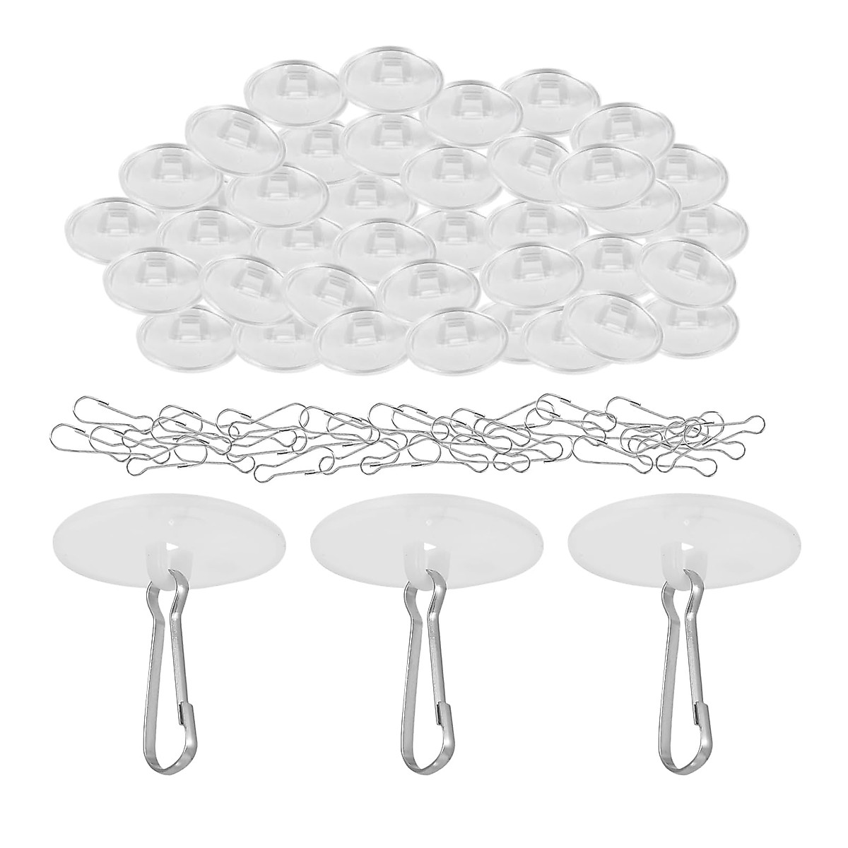 100PCS Clear Command Hooks, Command Ceiling Hooks Self-Adhesive Ceiling Hooks for Hanging, Sticky Damage-Free No-Drill Ceiling Discs for Festival Wedding Birthday Party Christams Decorations