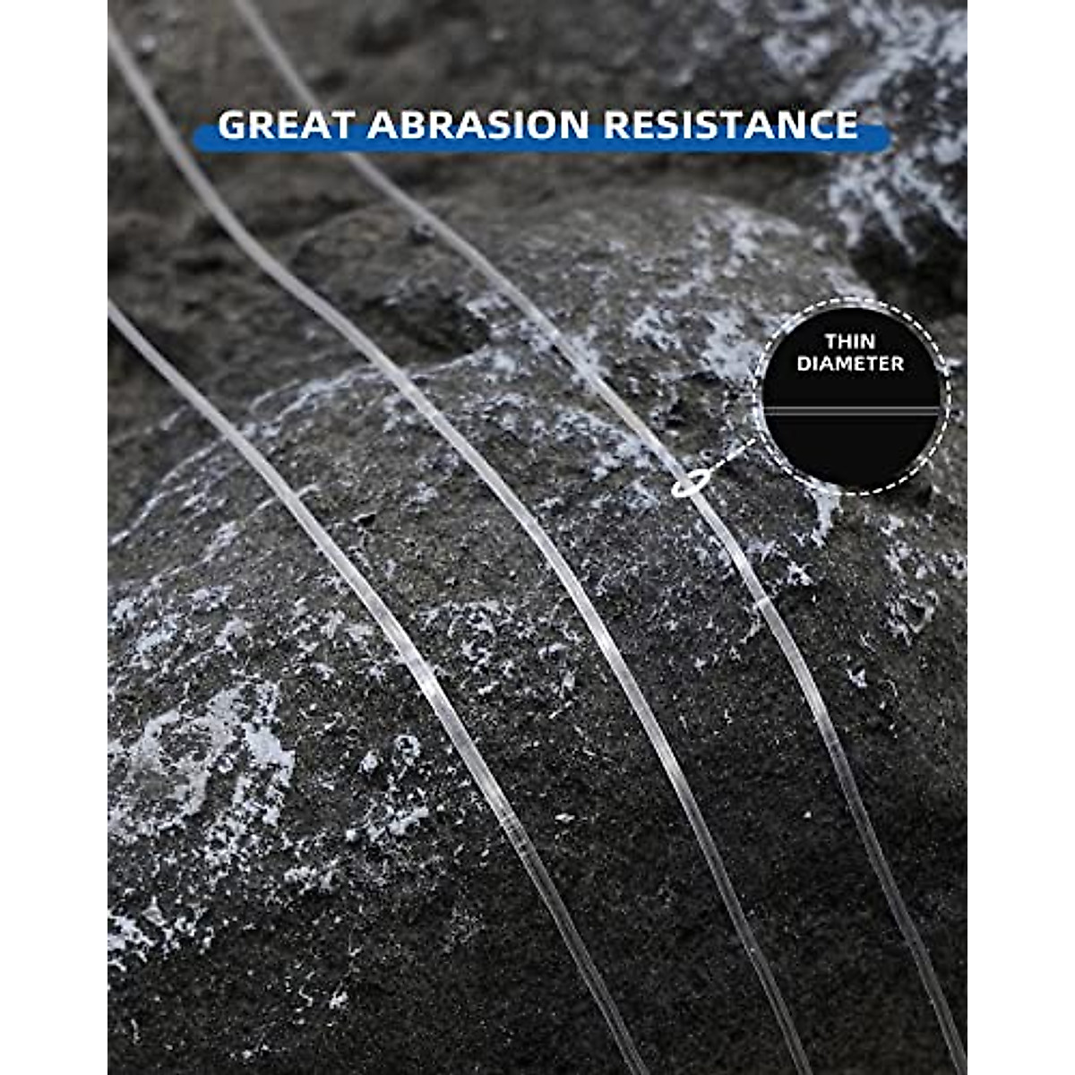 BLUEWING Monofilament Fishing Line Clear Invisible Thin Diameter Fishing String Mono Fishing Line, Dia.0.47mm*500YD*30LB