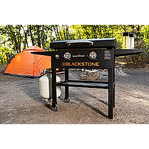 Blackstone 1883 Gas Hood & Side Shelves Heavy Duty Flat Top Griddle Grill Station for Kitchen, Camping, Outdoor, Tailgating, Countertop 28 inch Black