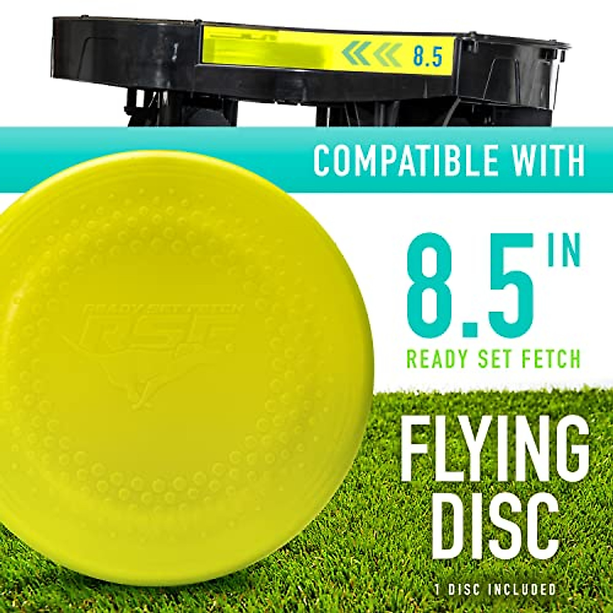 Franklin Pet Supply Co. Automatic Disc Launcher for Dogs - Ready Set Fetch Automatic Disc Tosser Dog Toy for Fetch - Portable Thrower Toy - Battery Powered
