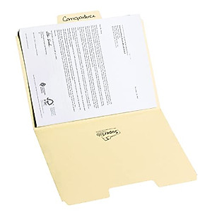 Smead SuperTab File Folder, Oversized 1/3-Cut Tab, Letter Size, Manila, 100 Per Box (10301)