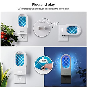 Fruit Fly Traps/Gnat Traps for Indoors(2 Devices+6 Refills), 2-in-1 UV＆Blue Light Plug-in Bug Trap, NAT Killer, Flying Insect Catcher Sticky Trap for Home House Fruit Flies, Moths, Mosquitoes, Fungus