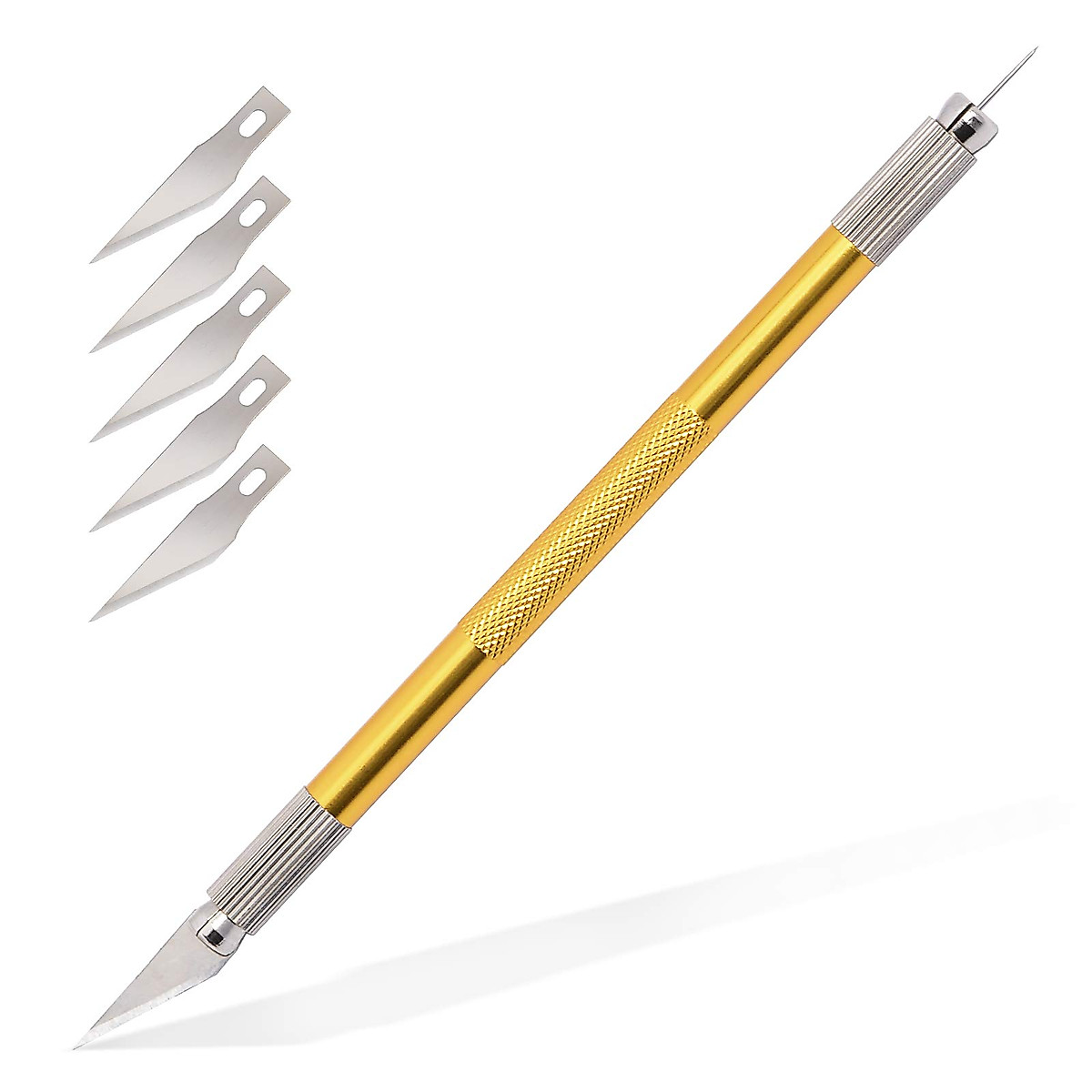 FOSHIO Pin Pen Vinyl Weeding Tool 2 in 1 Art Knife Pen, Sharp Craft Weeding Knife Air Release Pin Pen Cutter for Self Adhesive Vinyl Paper Cutting DIY Handmade Crafting