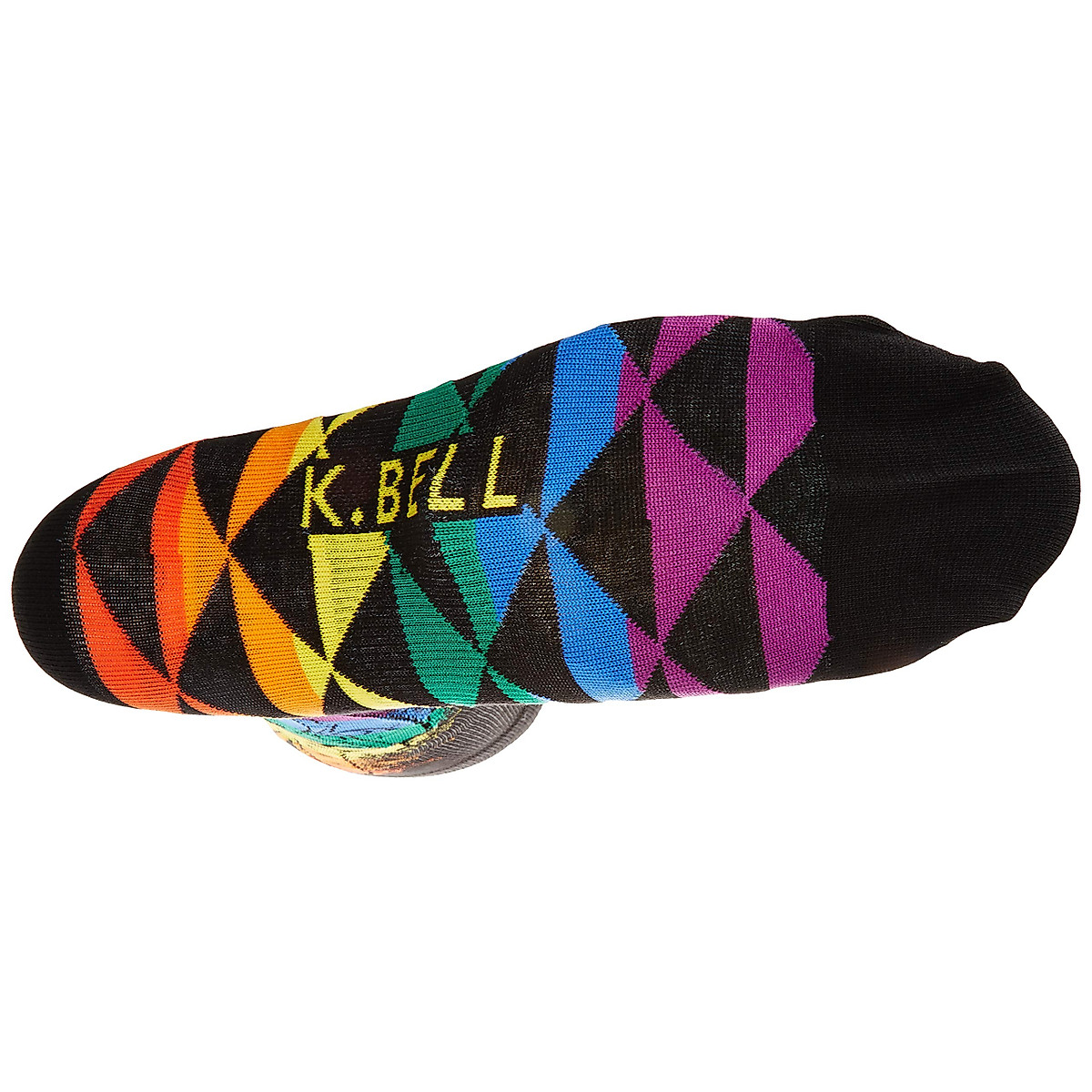 K. Bell Socks Men's Pop Culture Novelty Crew Socks, Pride (Black), Shoe Size: 6.5-12