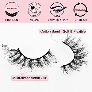 APCYUST Lashes Bulk 30 Pair Wholesale Short Natural Lash Fluffy Mink Eyelashes 15mm Faux Mink False Lash 16mm Cat Eye Fake Eyelash Soft 14mm Wispy Strip Eye Lashes with Individual Portable Lash Pack