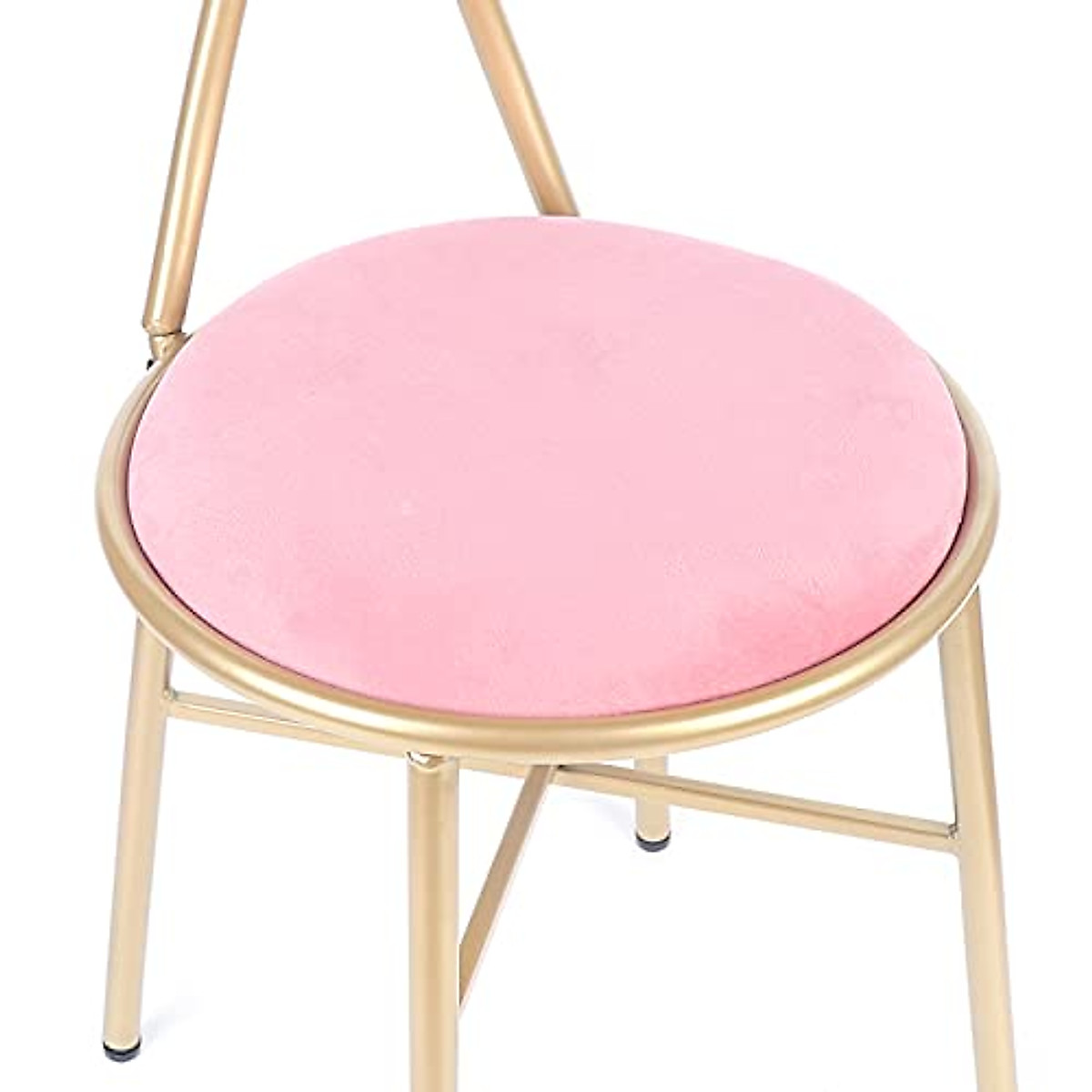 Gdrasuya10 82cm Soft Pink Velvet Cushion Butterfly Bow Tie Chairs Metal Frame Lounge Dresser Seats with Butterfly Backrest for Kitchen Dining Coffee Restaurant Bedroom Home Gold (A-Dark Pink)